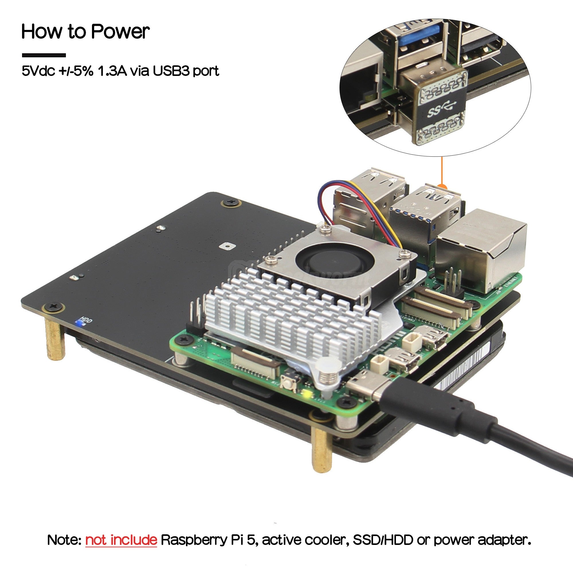Geekworm X1100 2.5" SATA HDD/SSD Shield for Raspberry Pi 5