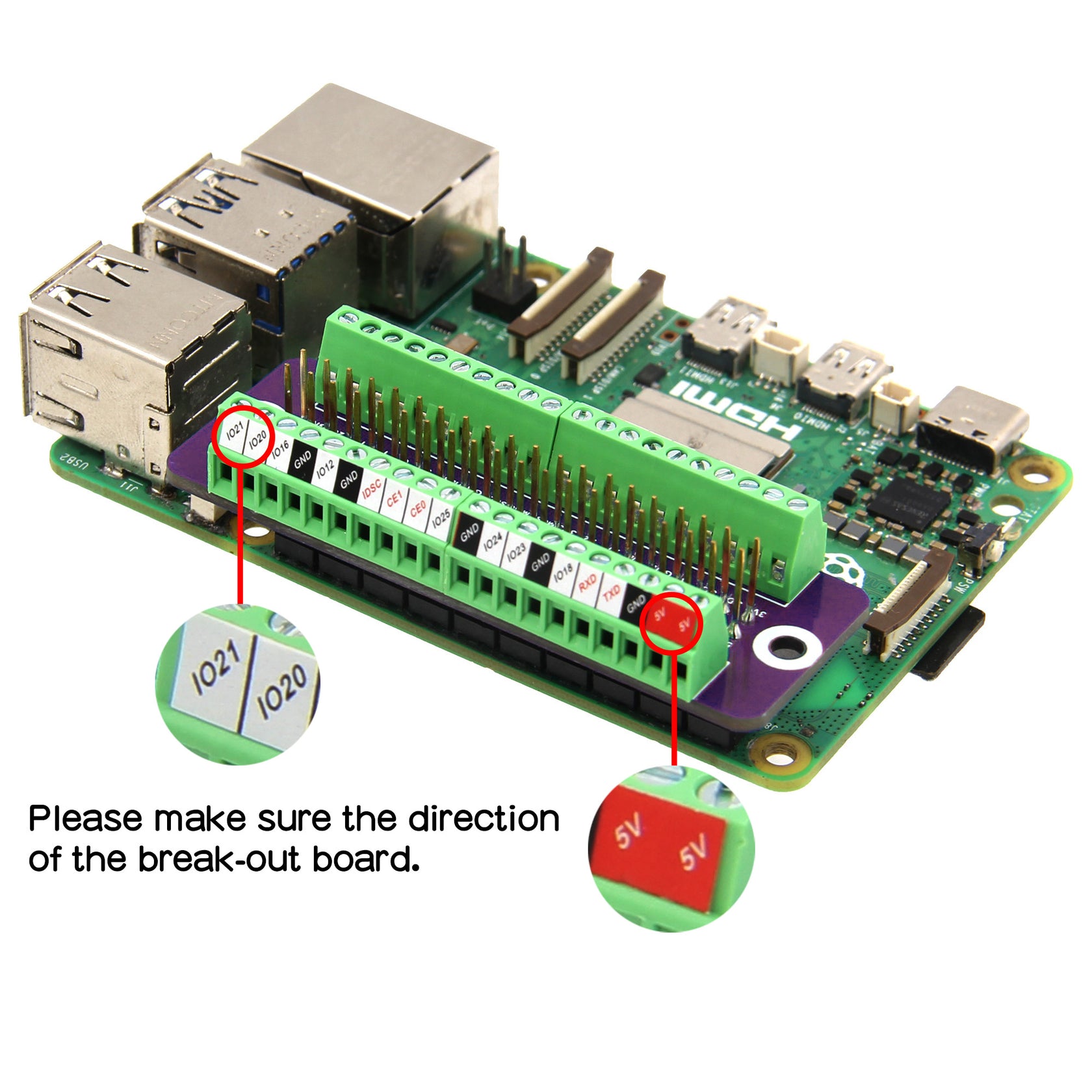 G469 GPIO Terminal Block Breakout Board for Raspberry Pi 5/4B/3B+/3B ...