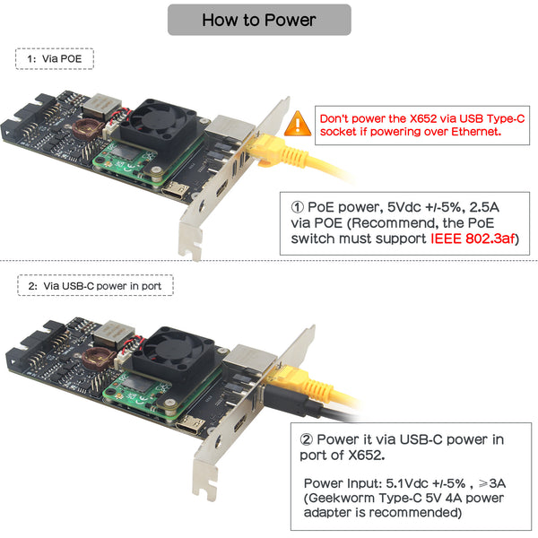 Geekworm X652 V1.0 Open Source KVM Over IP Kit PCIe Version NVMe SSD S