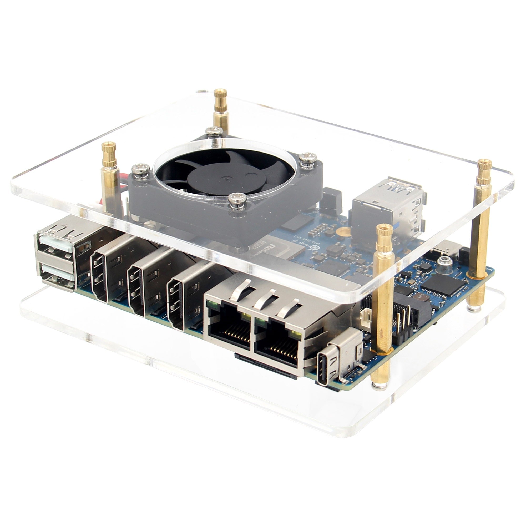 Geekworm Stackable Acrylic Case with Fan&Heatsink for Orange Pi 5 Plus