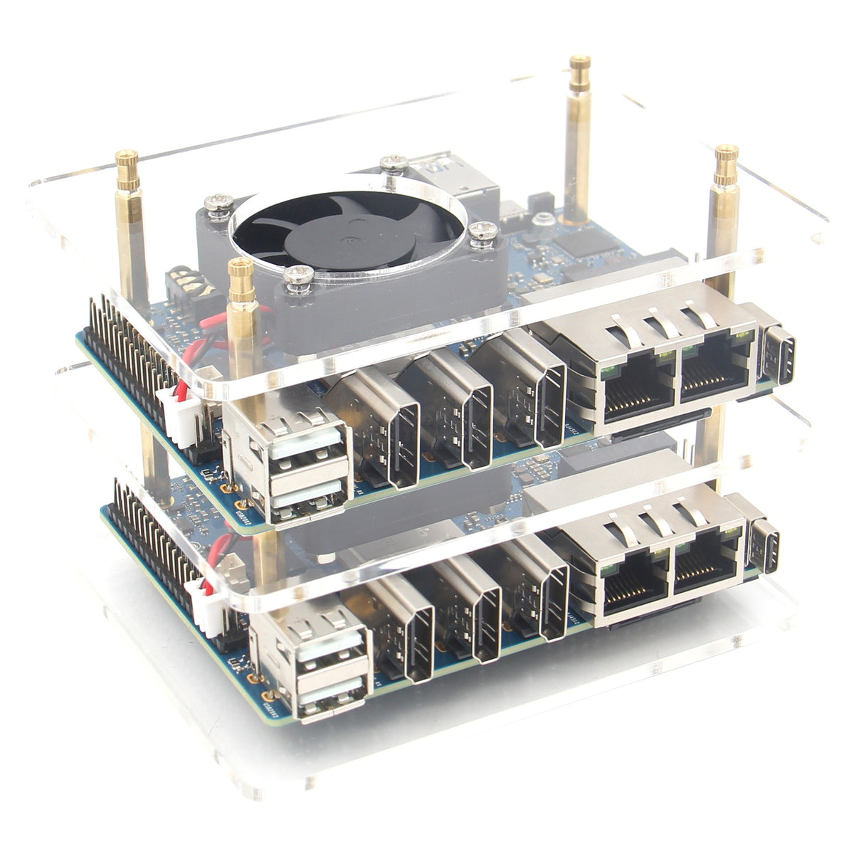 Geekworm Stackable Acrylic Case with Fan&Heatsink for Orange Pi 5 Plus