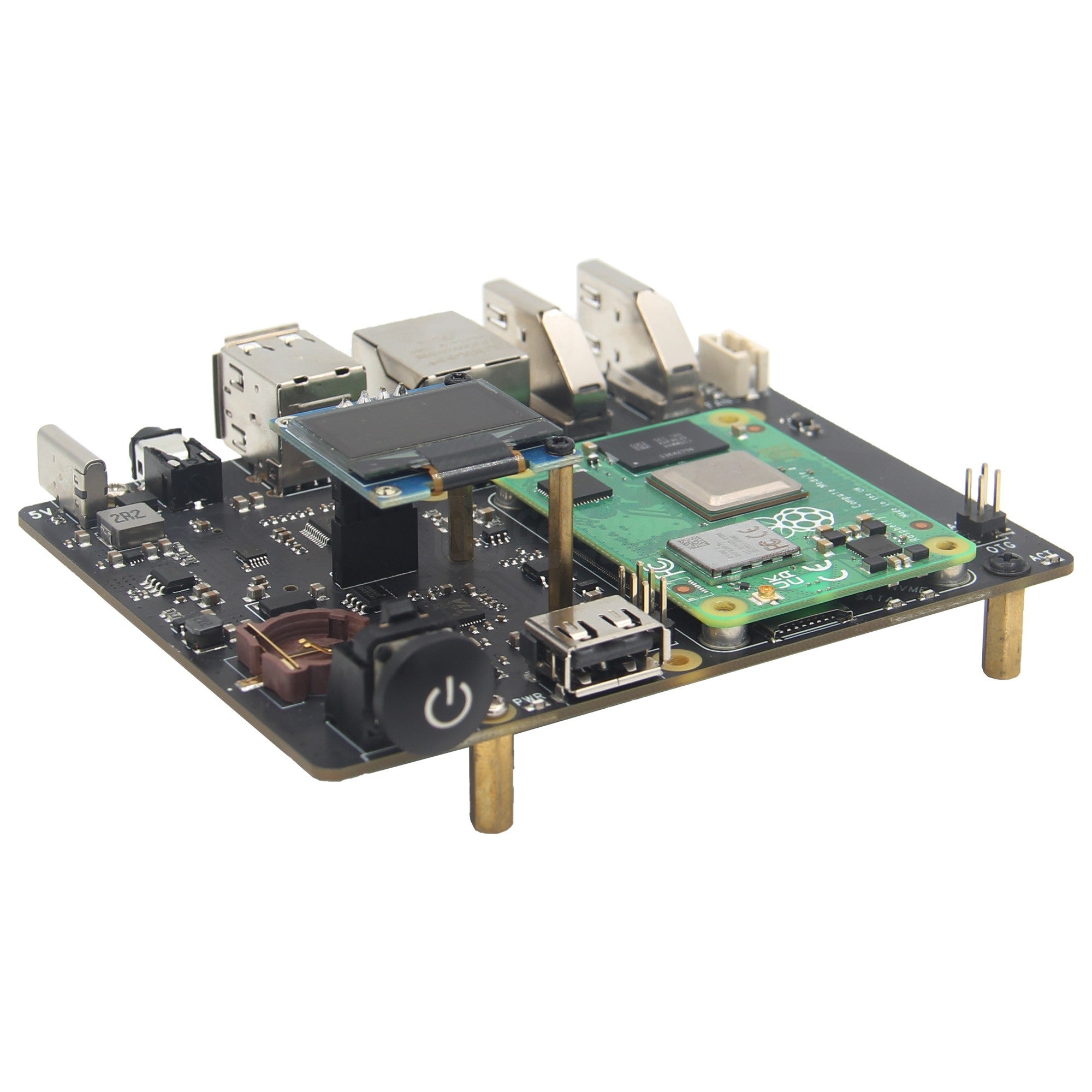 Geekworm NASPi CM4-M2 SATA&NVMe SSD NAS Kit for Raspberry Pi Compute M