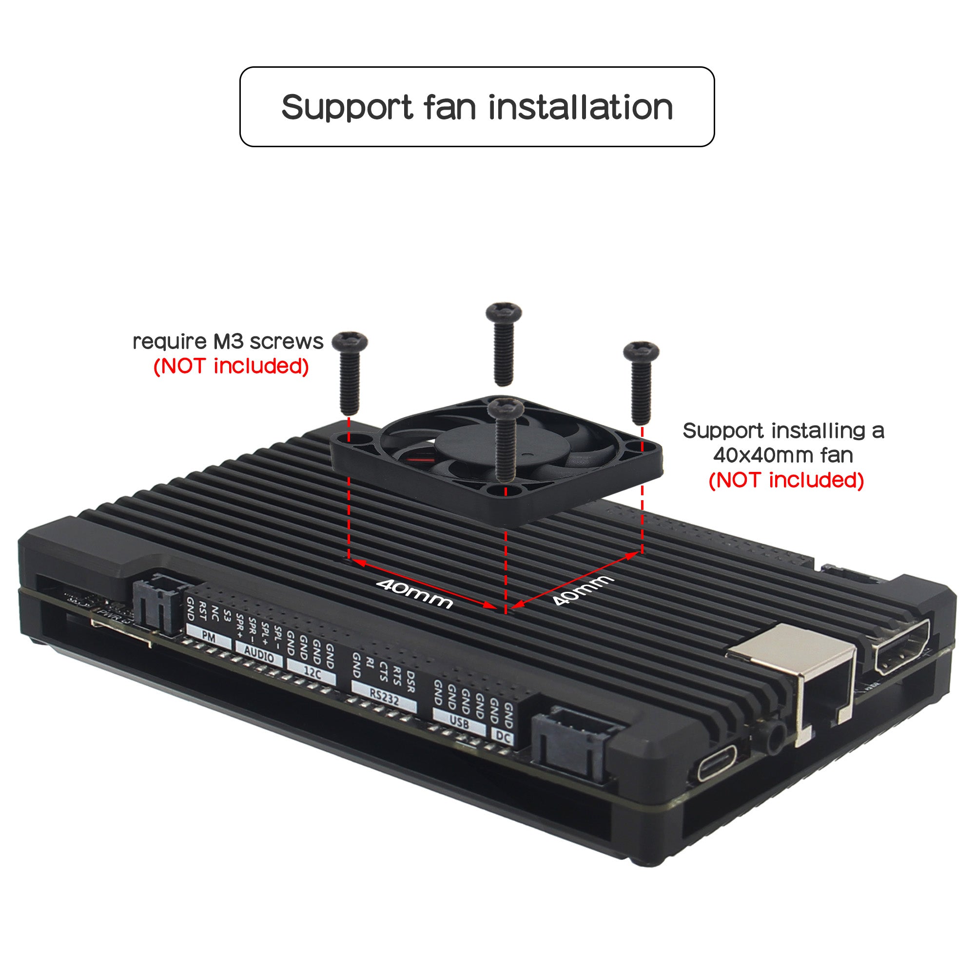 Geekworm Aluminum Alloy Passive Cooling Case for LattePanda 3 Delta