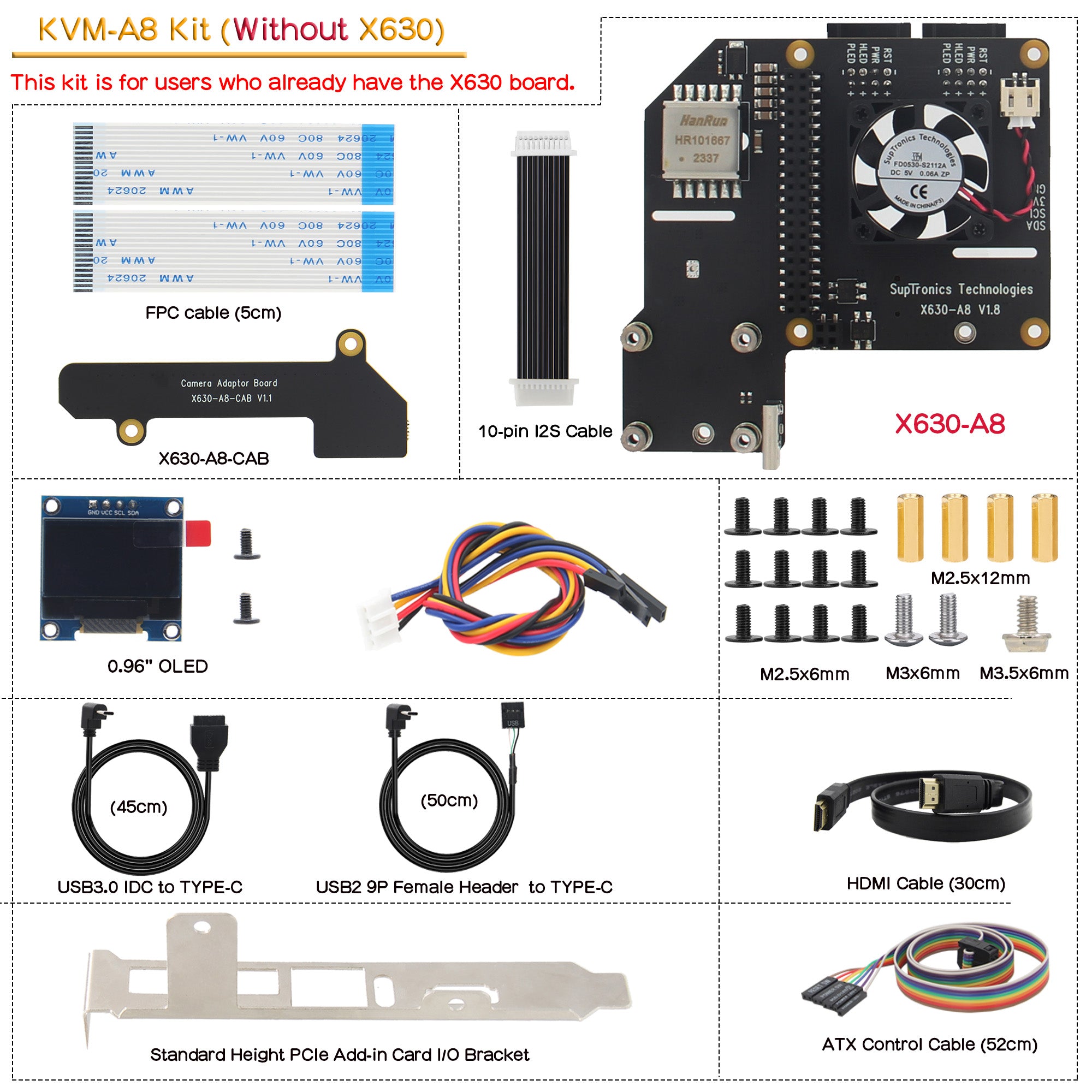 Geekworm KVM-A8 Kit PCIe Version for Raspberry Pi 4 Model B Open-sourc