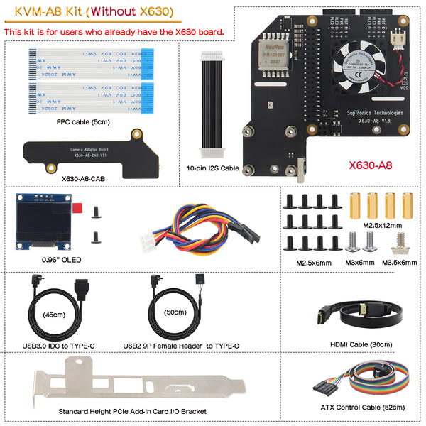 Geekworm KVM-A8 Kit PCIe Version for Raspberry Pi 4 Model B Open-sourc