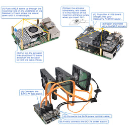 Geekworm X1009 PCIe to 5-Port SATA Shield for Raspberry Pi 5 (NOT Supp