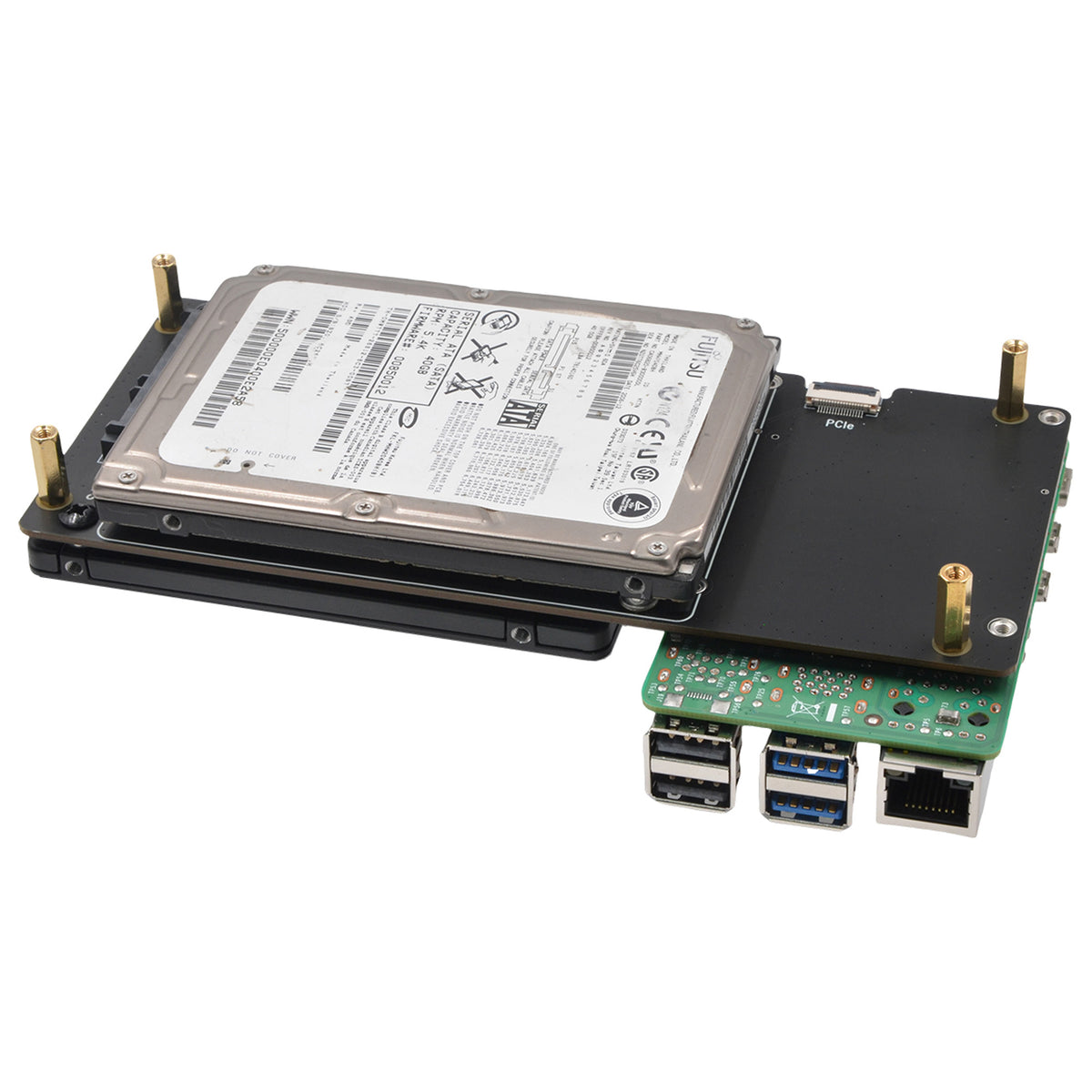 Geekworm X1007 PCIe to Dual 2.5" SATA HDD/SSD Shield for Raspberry Pi
