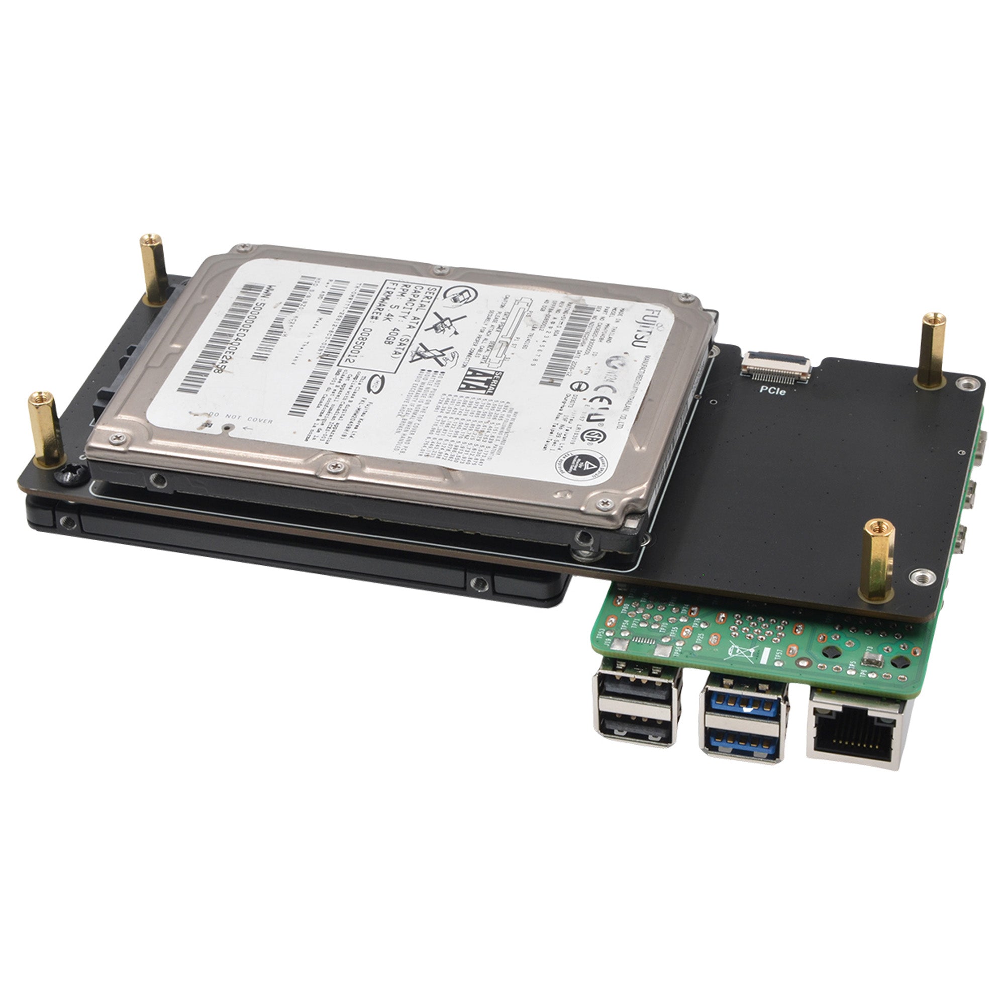 Geekworm X1007 PCIe to Dual 2.5" SATA HDD/SSD Shield for Raspberry Pi