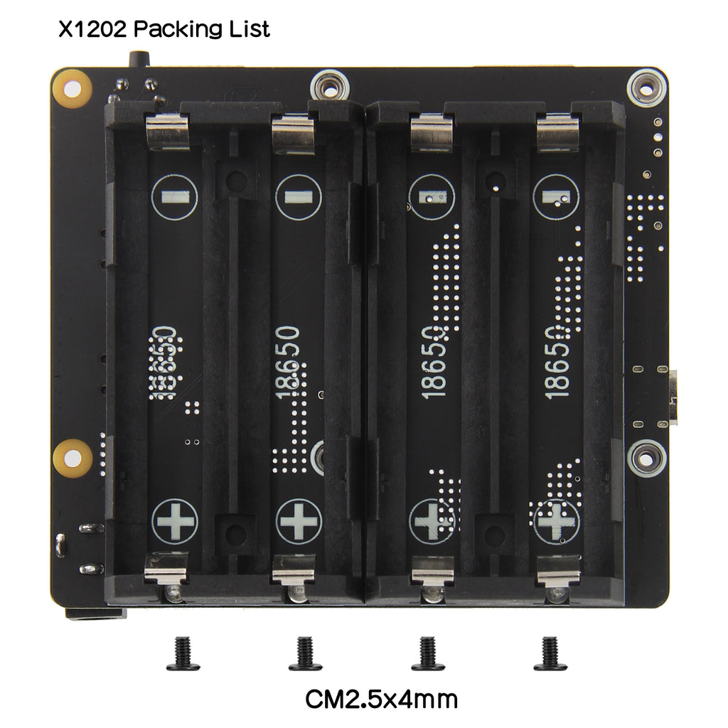 Geekworm X1202 4-Cell 18650 5.1V 5A UPS HAT for Raspberry Pi 5 Series