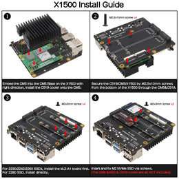 Geekworm X1500 CM5 IO Carrier Board for Raspberry Pi Compute Module 5