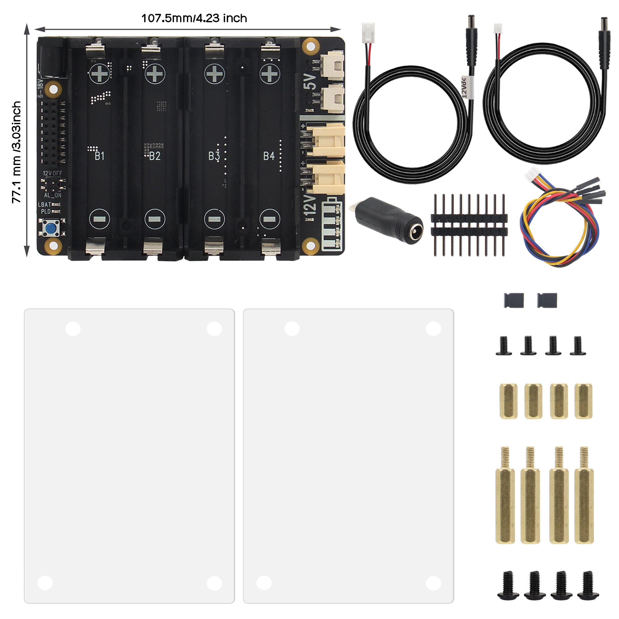 Geekworm X-UPS1 12V/5V Dual Output Universal SBC Stackable UPS Shield