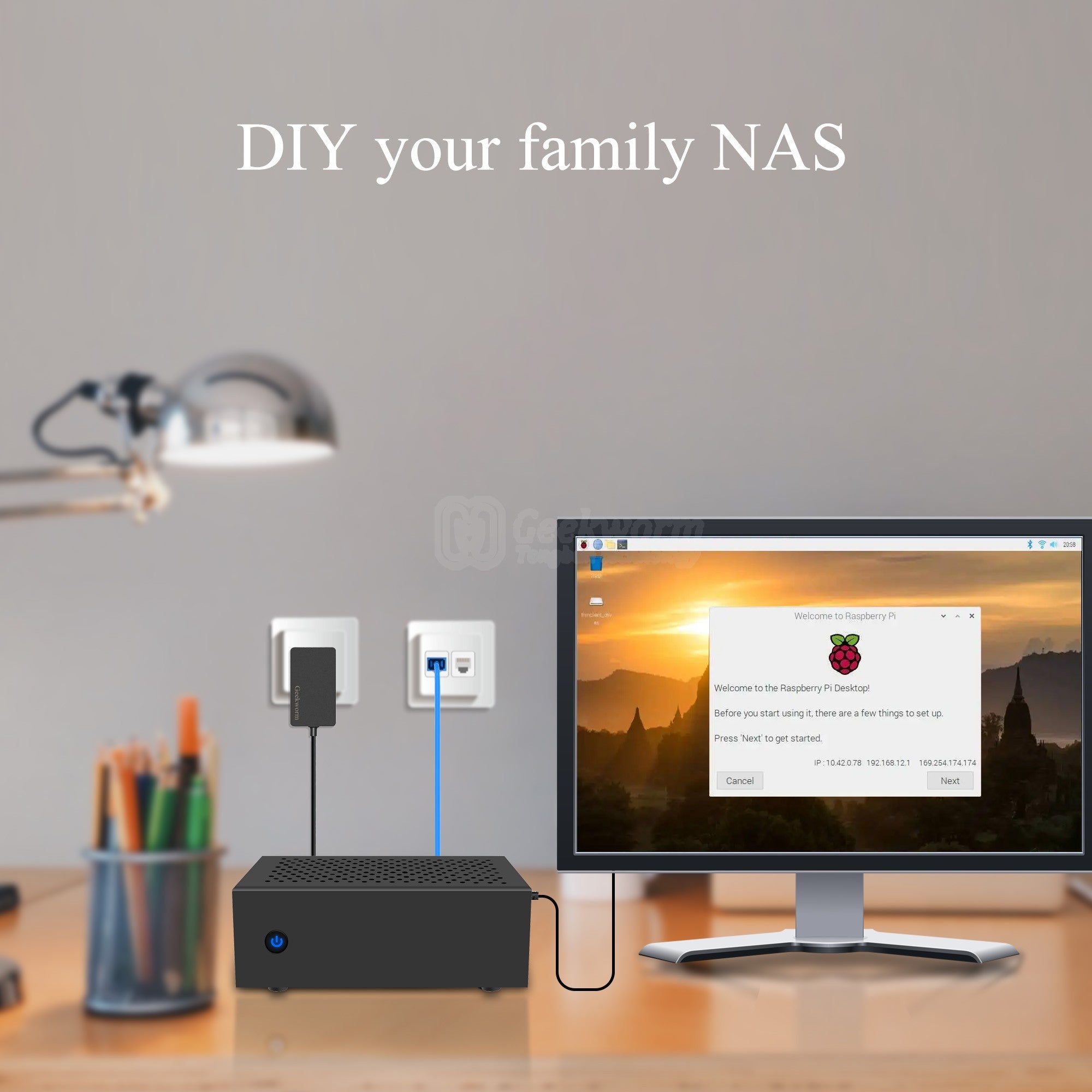 Geekworm NASPi Gemini 2.5 Dual 2.5'' SATA HDD NAS Storage Kit with DC