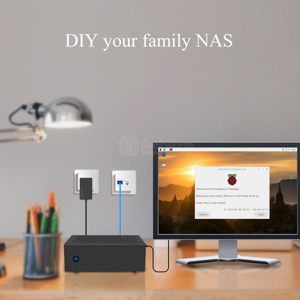 Geekworm NASPi Gemini 2.5 Dual 2.5'' SATA HDD NAS Storage Kit with DC