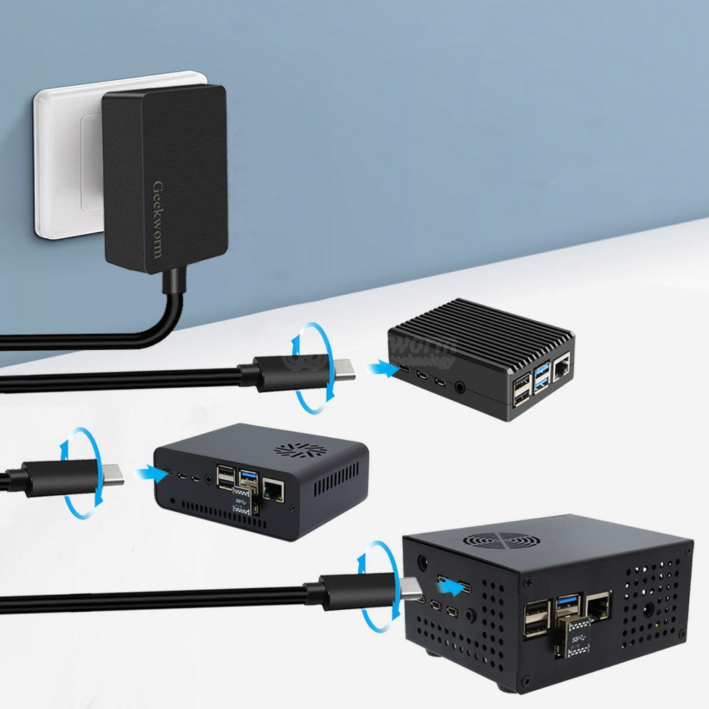 Raspberry Pi 4 20W 5V 4A Type-C Power Supply – Geekworm