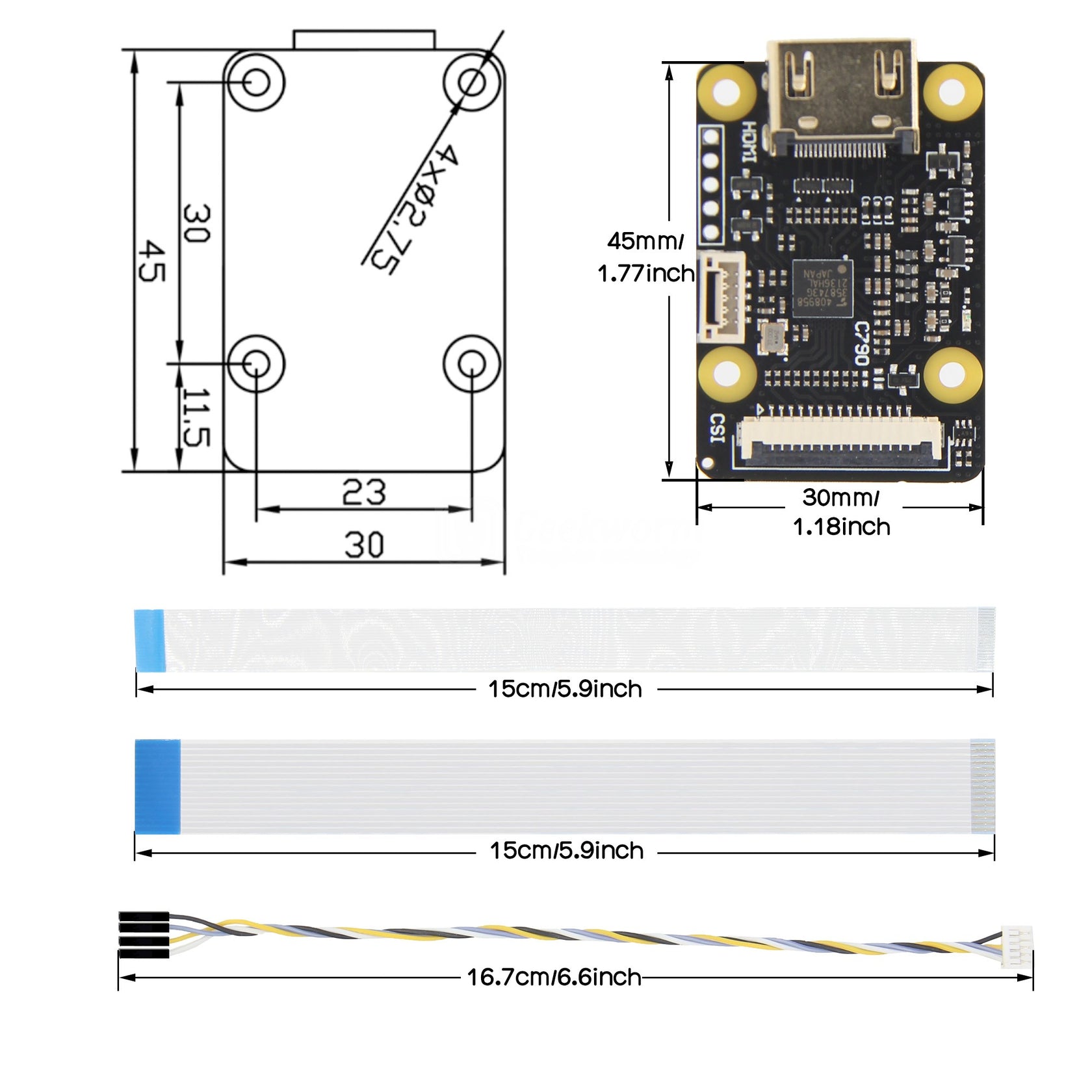 Geekworm Raspberry Pi Hdmi to CSI-2 Module C790