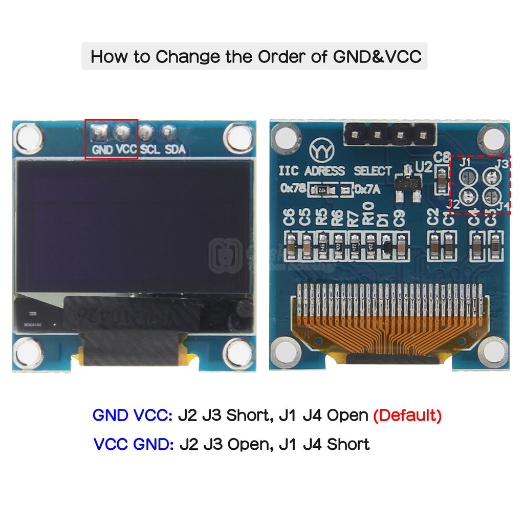 0.96 Inch 128x64 Pixels OLED Display Module – Geekworm