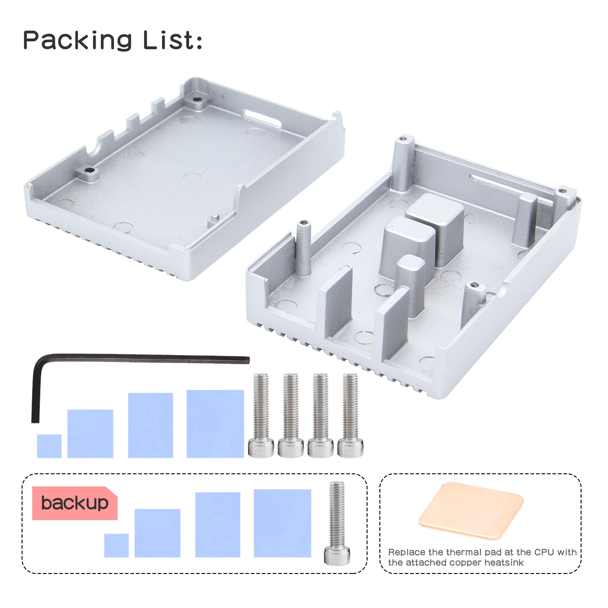 Geekworm Raspberry Pi 4 Heavy-duty Aluminum Passive Cooling Metal Case