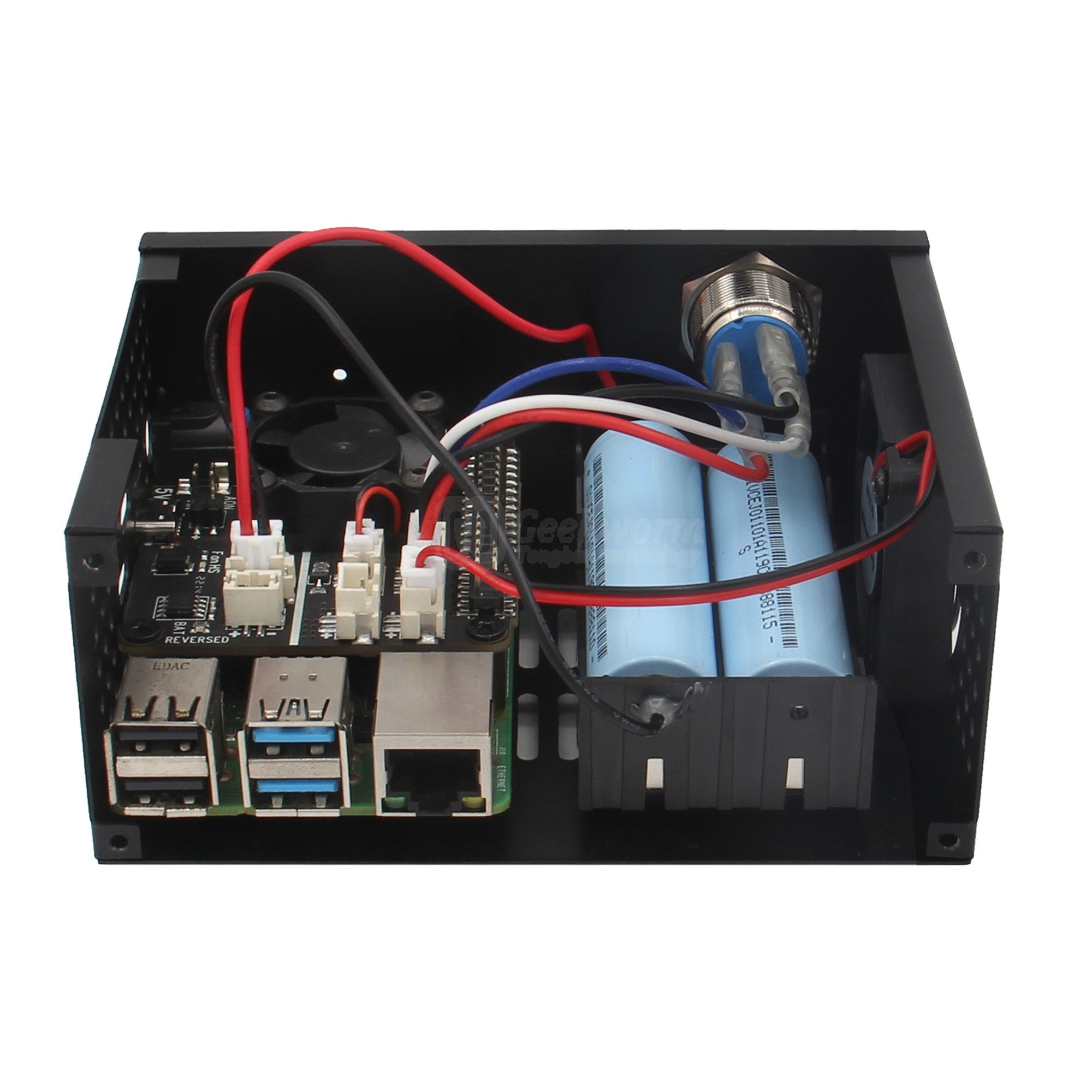 Geekworm X728-C1 Metal Case with Cooling Fan & Power Switch for Raspbe