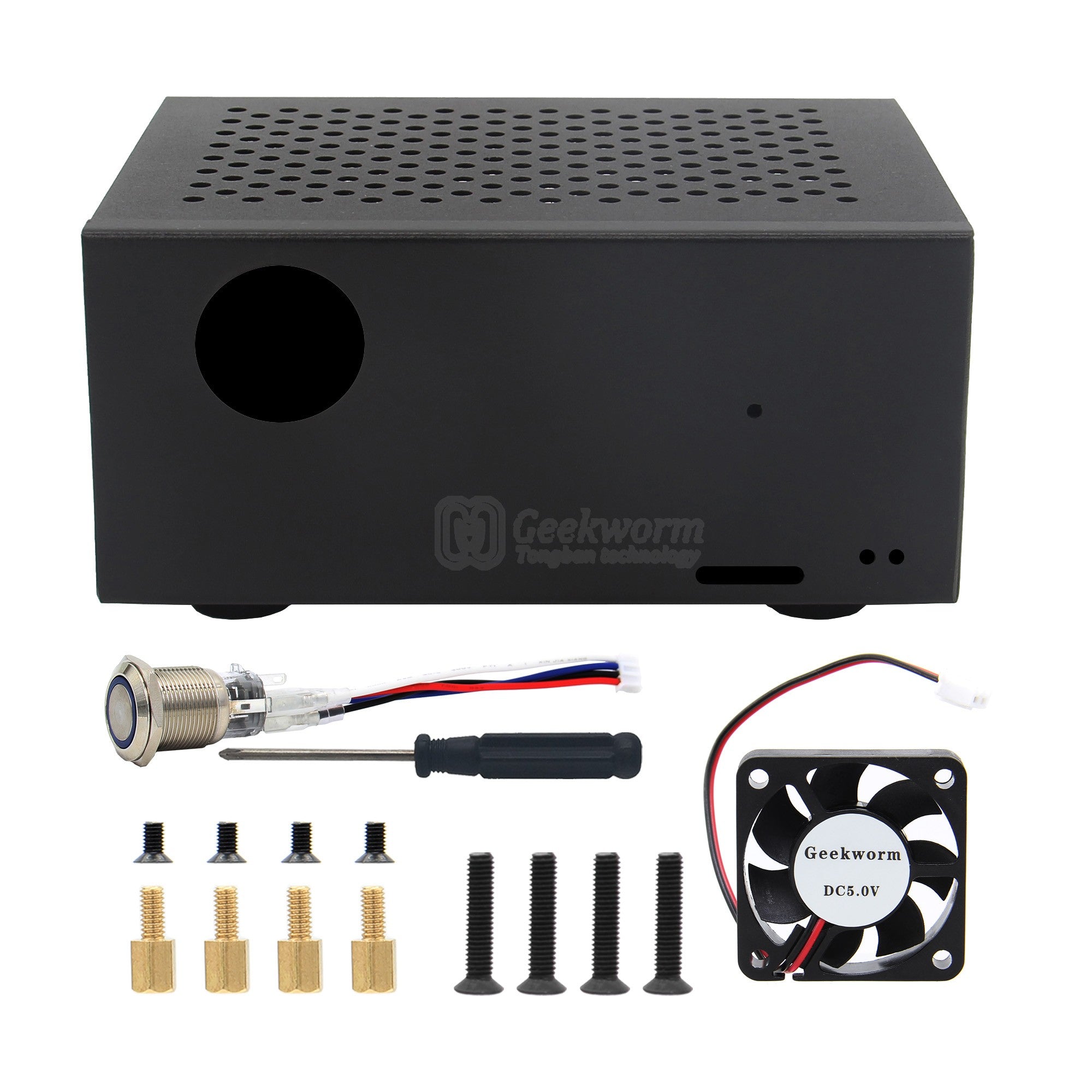 Geekworm X728-C1 Metal Case with Cooling Fan & Power Switch for Raspbe