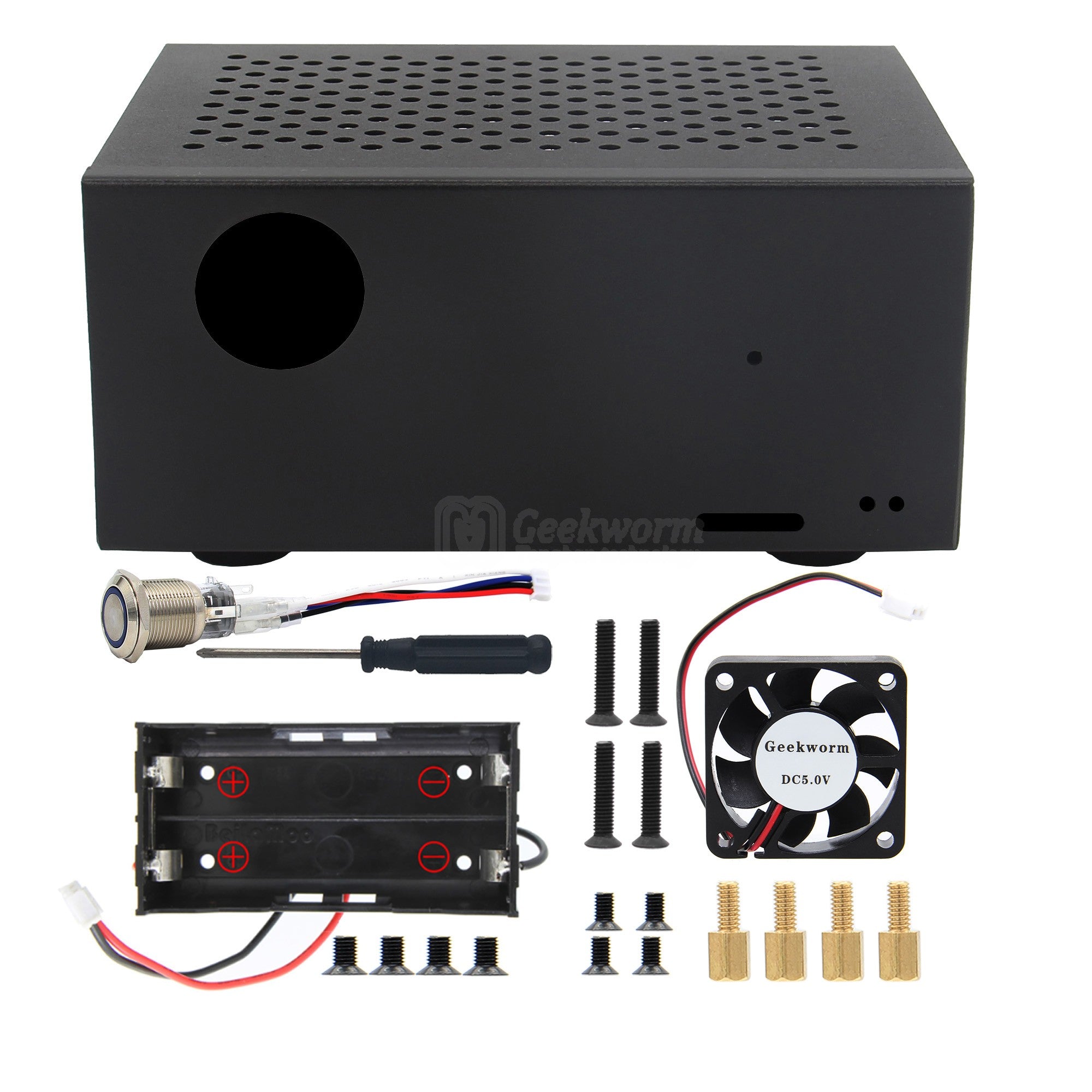 Geekworm X728-C1 Metal Case with Cooling Fan & Power Switch for Raspbe