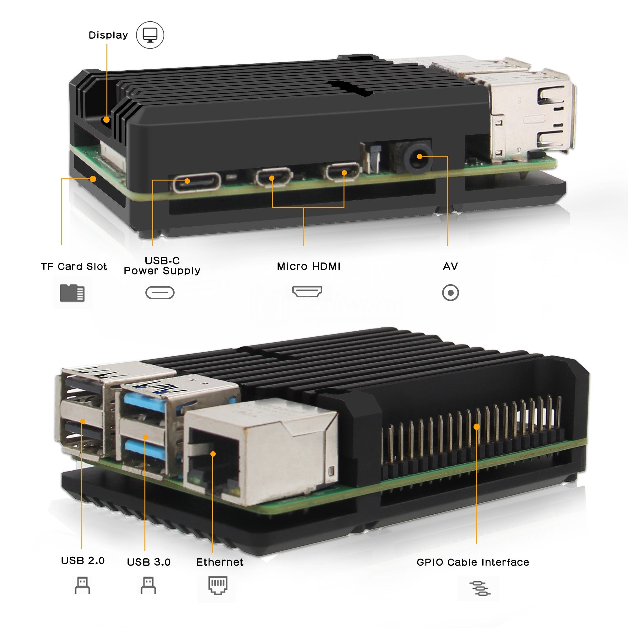 Raspberry Pi 4 Craspberry pi 4 model b armor aluminum alloy case ...