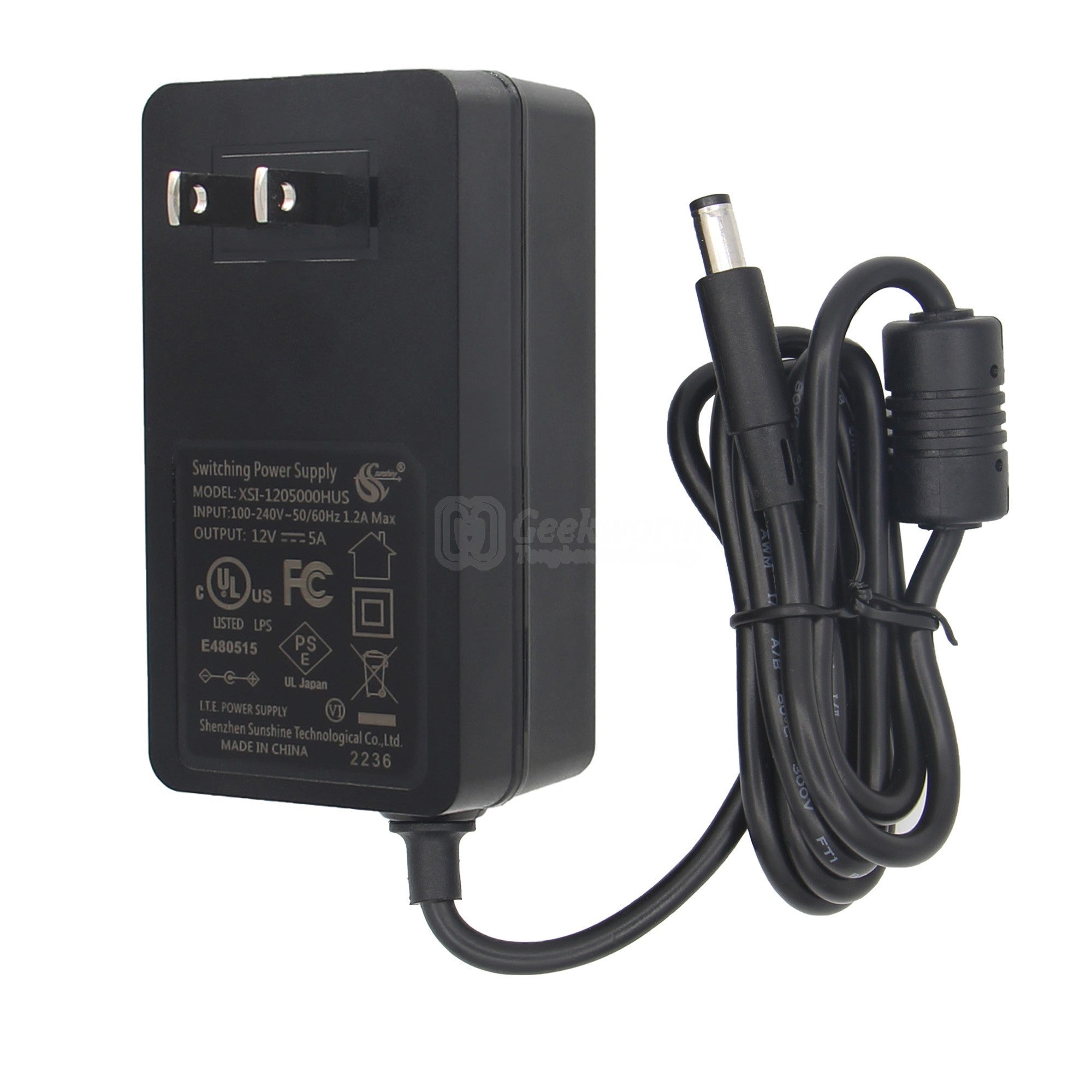 Geekworm DC 5521 60W 12V 5A Power Supply (PSU60)