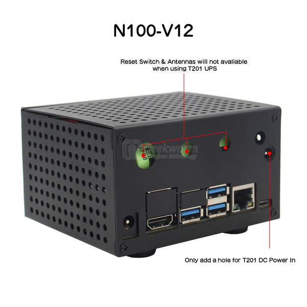 Geekworm T201 1-Cell 18650 UPS ( Max 5.1V 4A Output ) & Power Manageme