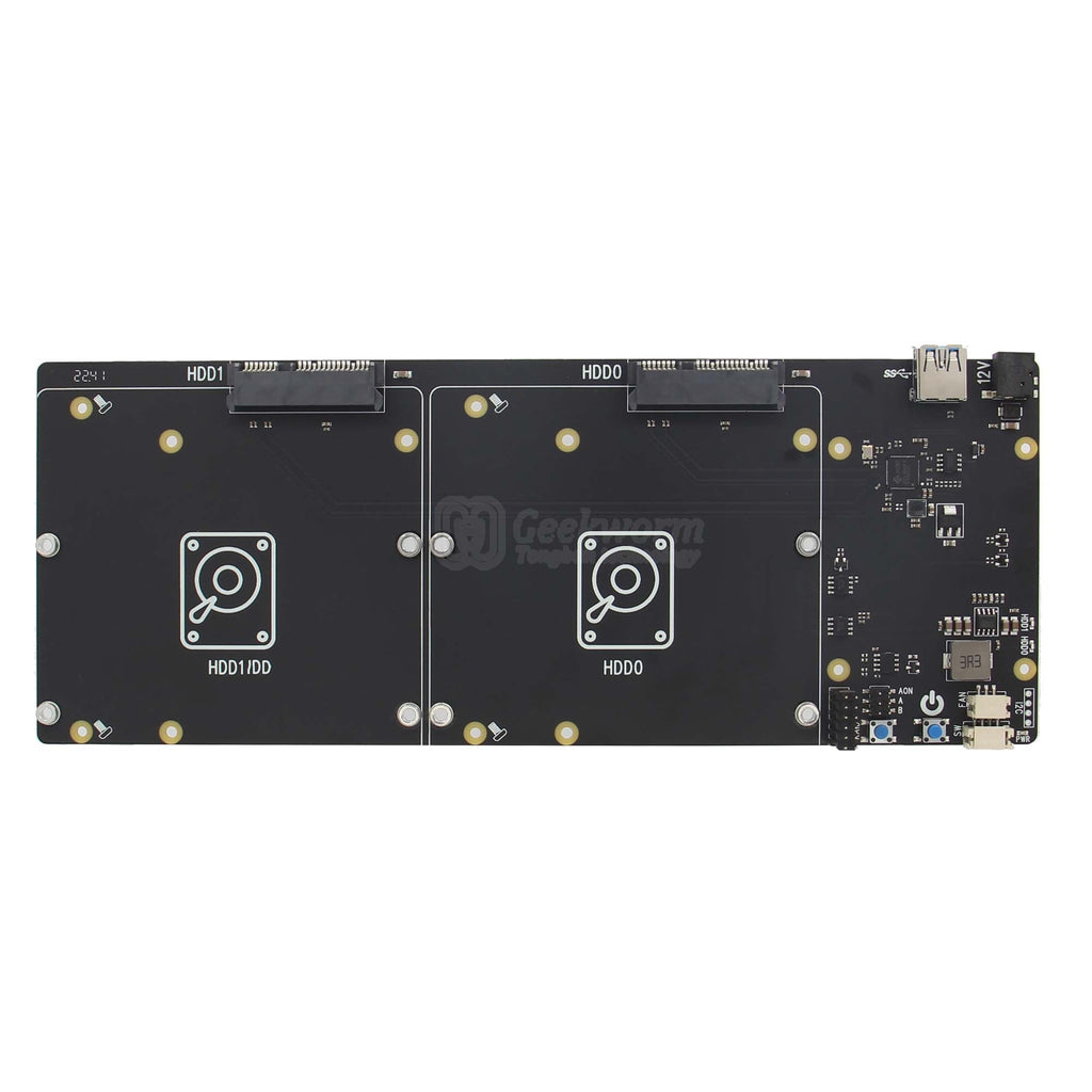 For Raspberry Pi 4, X885 V1.1 12V Dual SATA Gen3 HDD Shield Support Du ...