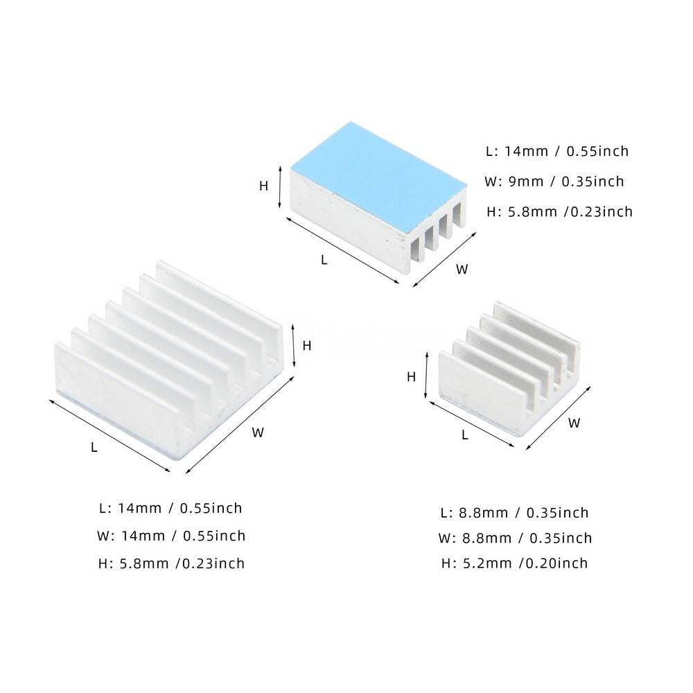 Raspberry Pi 4 Model B 3PCS Aluminum Heatsinks /Cooling Radiators for ...