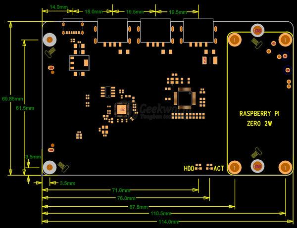Geekworm X301 2.5" SATA HDD/SSD NAS Storage Expansion Board & USB HUB