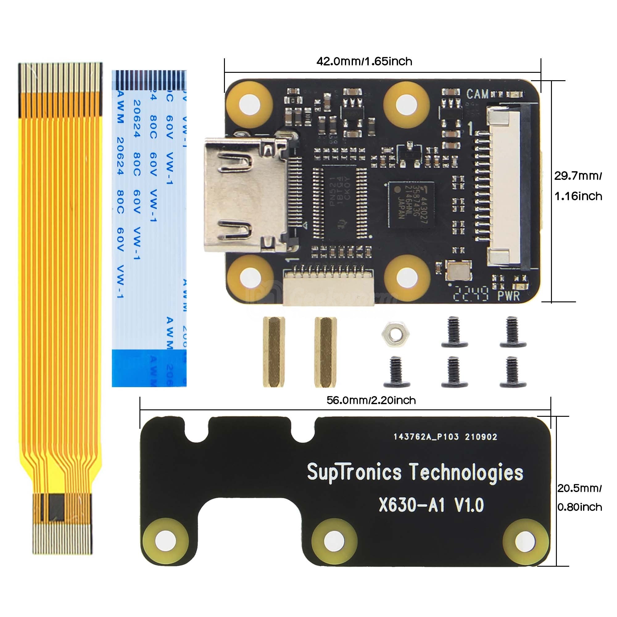 Geekworm Raspberry Pi X630 V1.5 Hdmi to CSI-2 Module