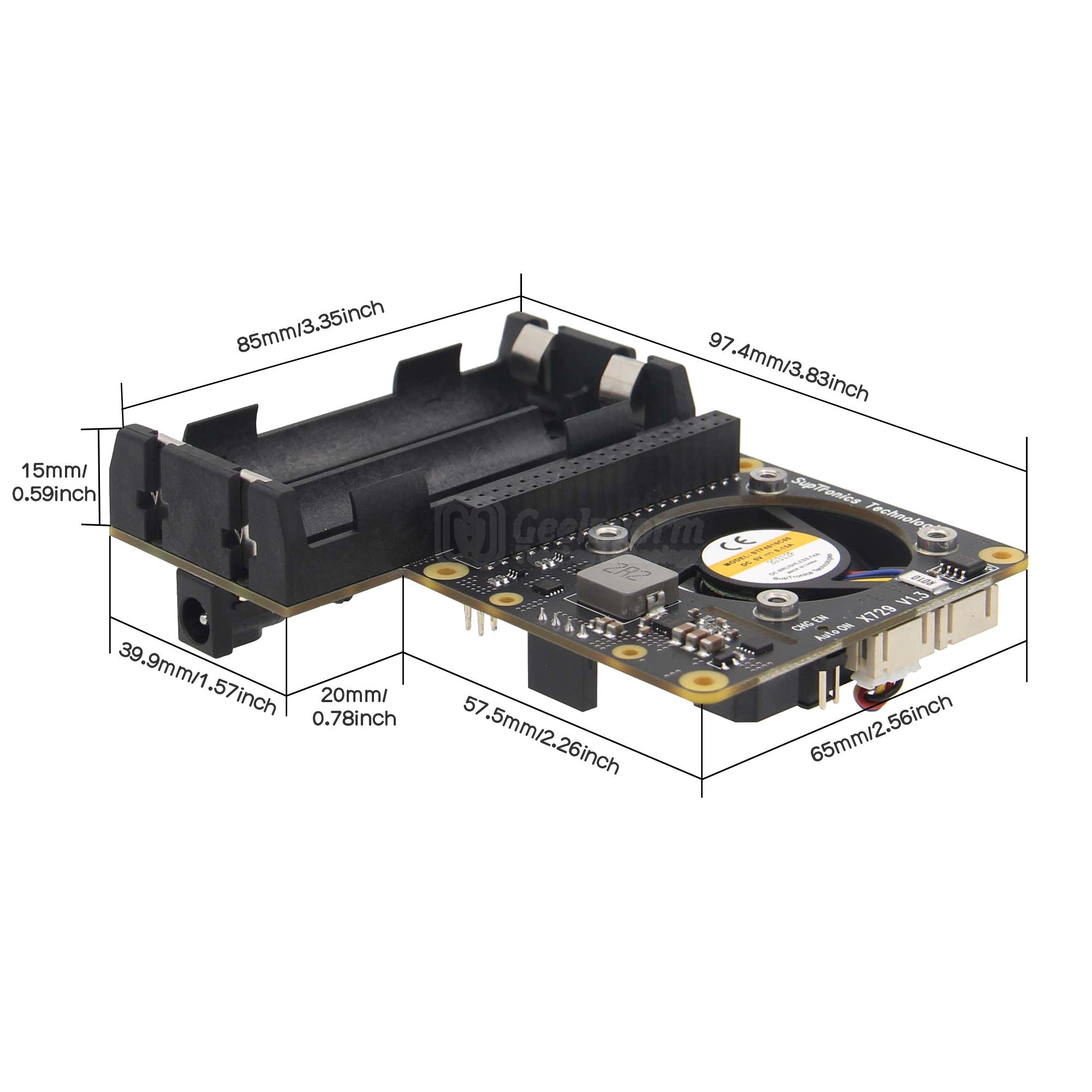 Raspberry Pi 5/4B/3B+/3B X729 18650 UPS (Max 5.1V 6A) with Wide 6-24V – Geekworm