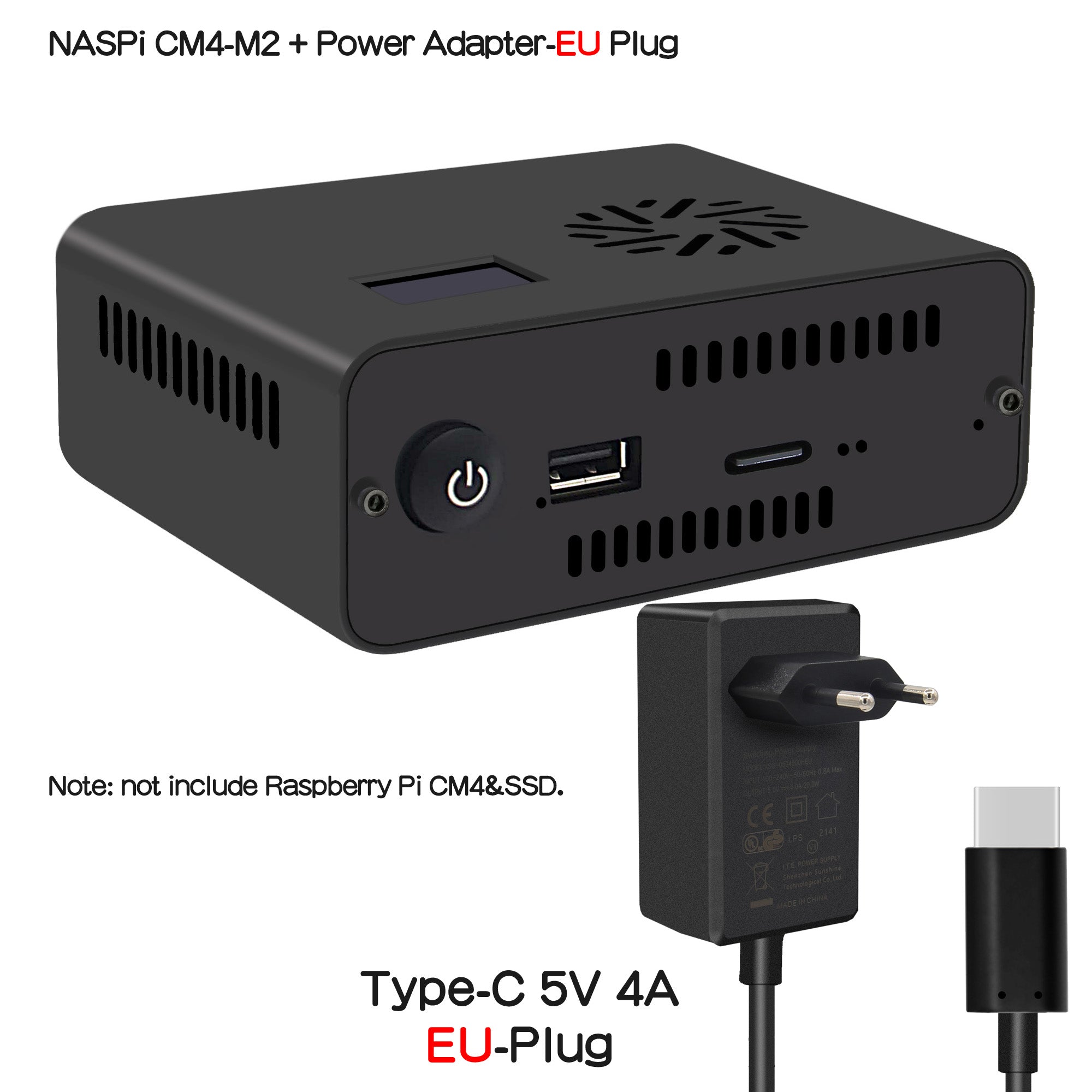 Geekworm NASPi CM4-M2 SATA&NVMe SSD NAS Kit for Raspberry Pi Compute M