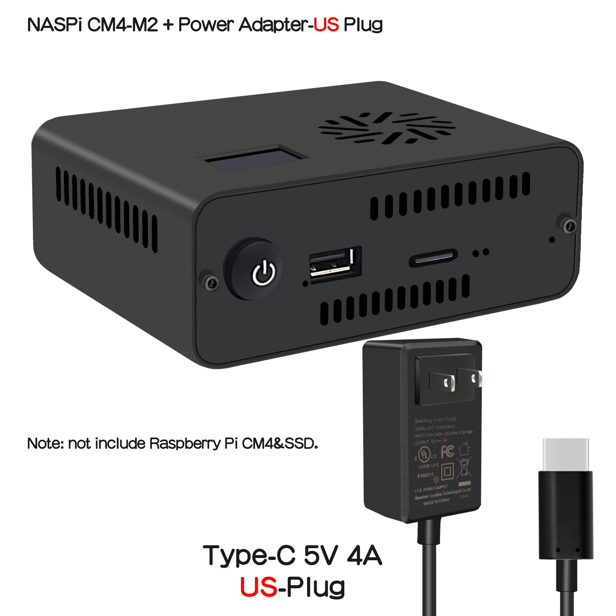 Geekworm NASPi CM4-M2 SATA&NVMe SSD NAS Kit for Raspberry Pi Compute M