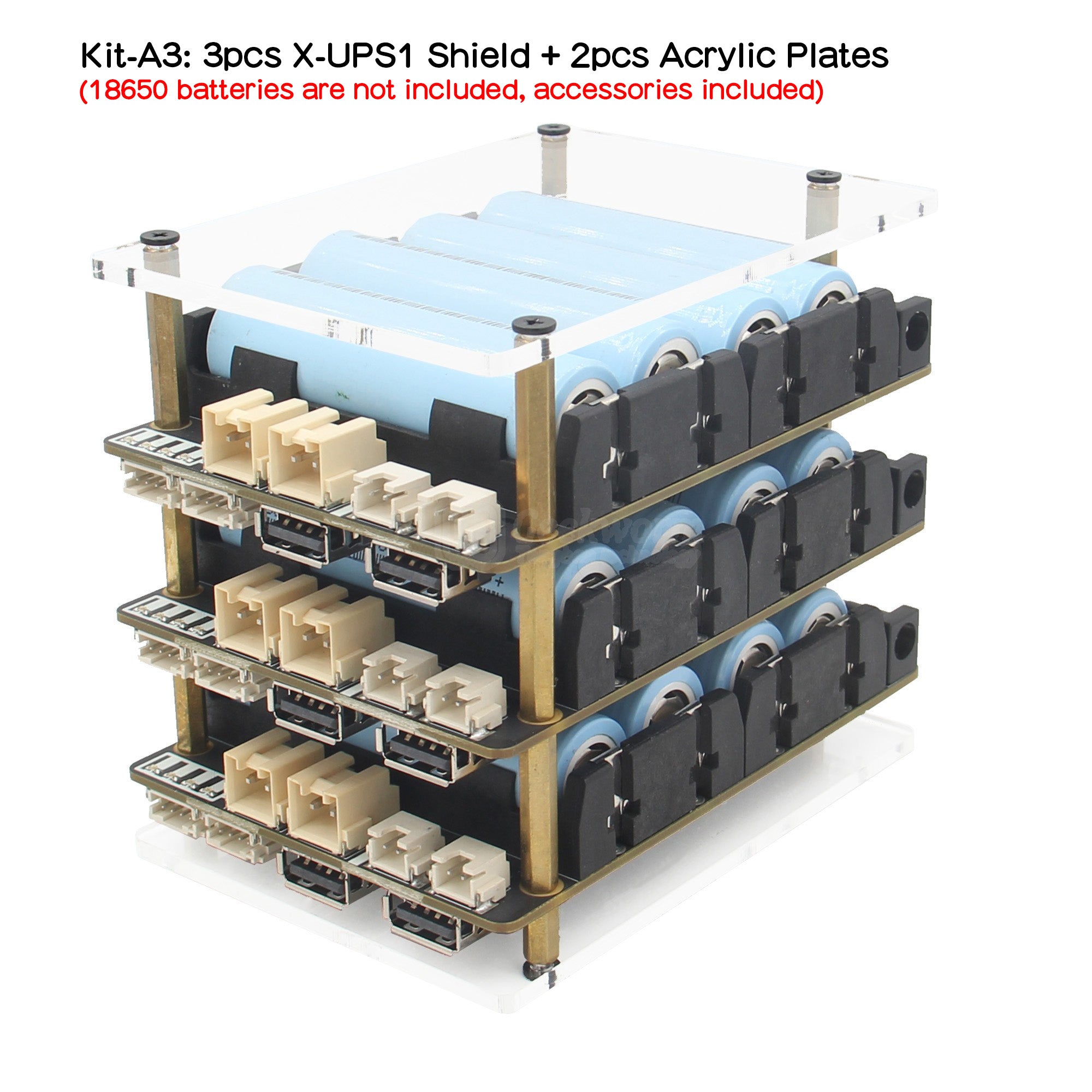 Geekworm X-UPS1 12V/5V Dual Output Universal SBC Stackable UPS Shield