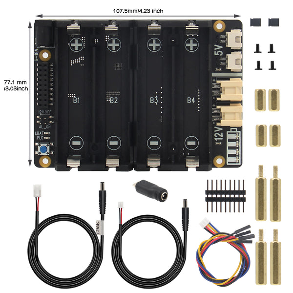Geekworm X-UPS1 12V/5V Dual Output Universal SBC Stackable UPS Shield
